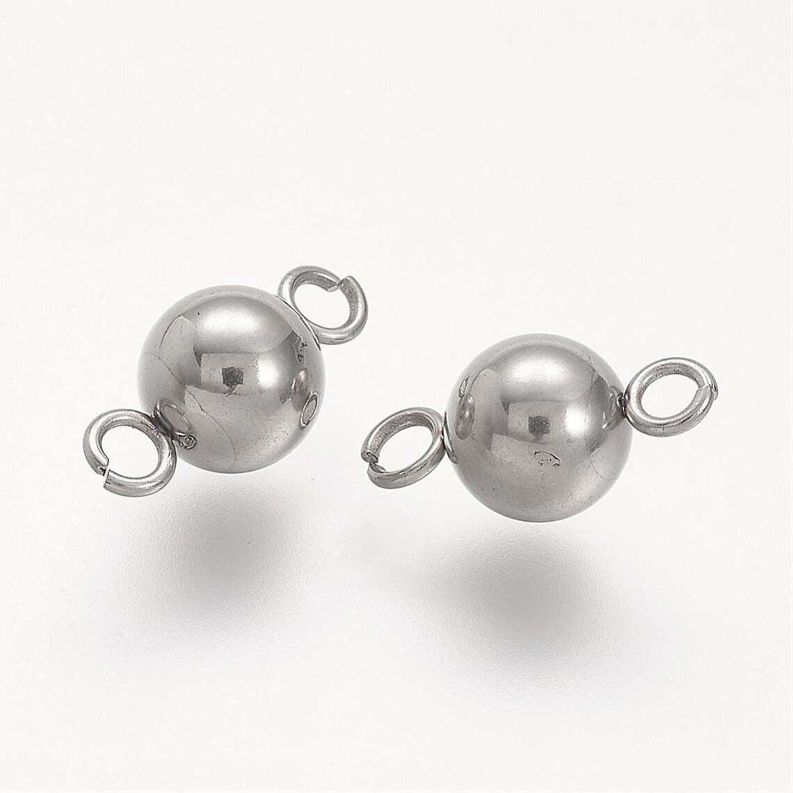 Stainless Steel Round Bead Connector Link, Set of 10, 50 or 100 ...