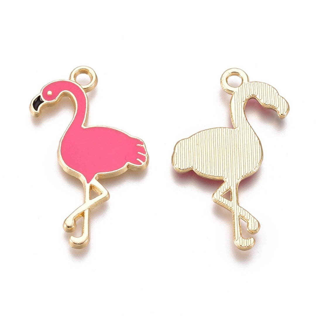 Light Gold Tone Pink Flamingo Charm, Sold in Lots of 10, Bulk Charm - Etsy