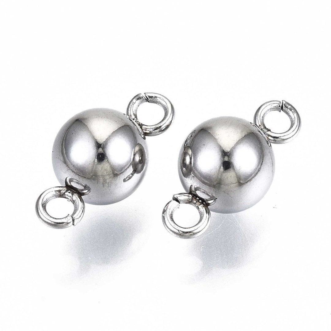 Stainless Steel Round Bead Connector Link, Set of 10, 50 or 100 ...
