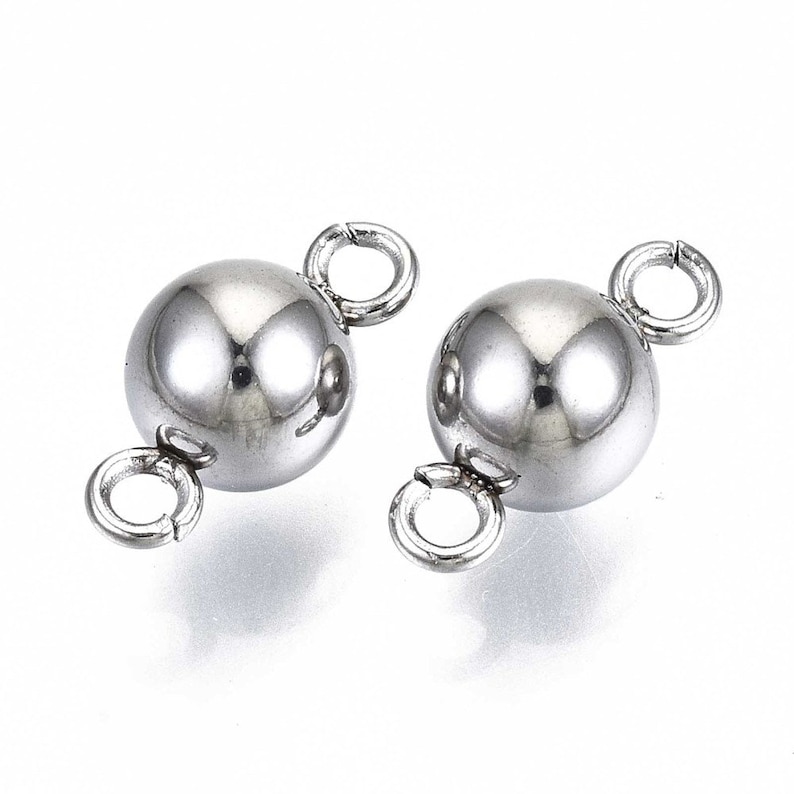 Stainless Steel Round Bead Connector Link, Set of 10, 50 or 100 ...