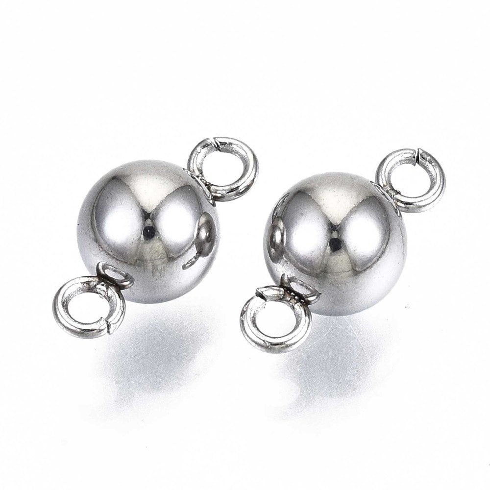 Stainless Steel Round Bead Connector Link, Set of 10, 50 or 100 ...