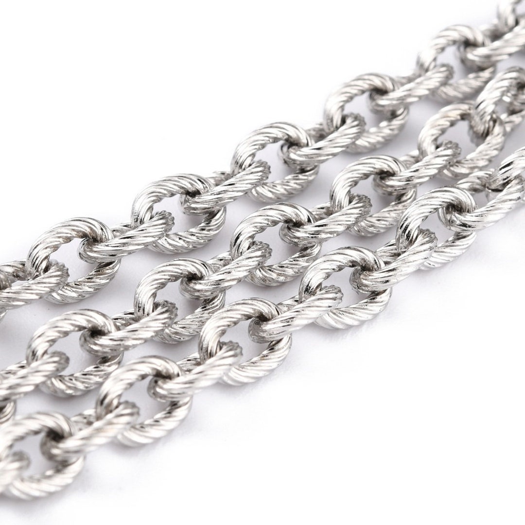 Large Link Twisted Cable Stainless Steel Chain, Sold by the Foot, Links ...