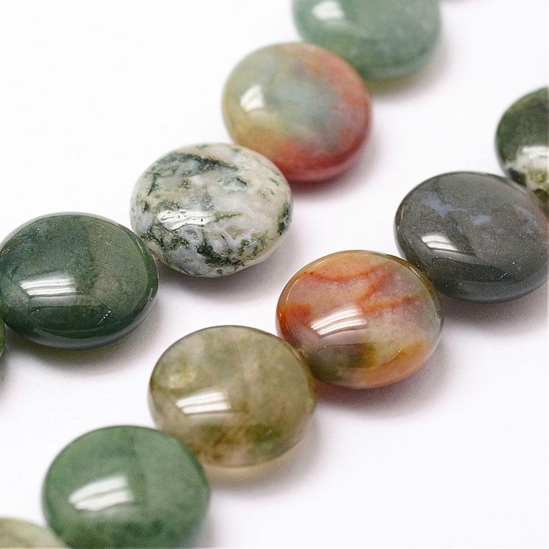 Flat Gemstone Beads - Etsy