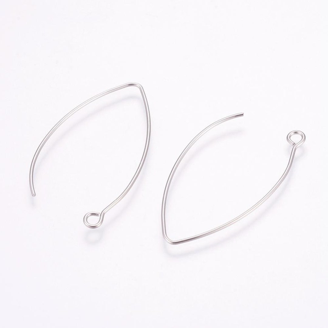 Stainless Steel Elven Earring Wire Bulk, Marquise Shaped Wire Hoop, Set ...