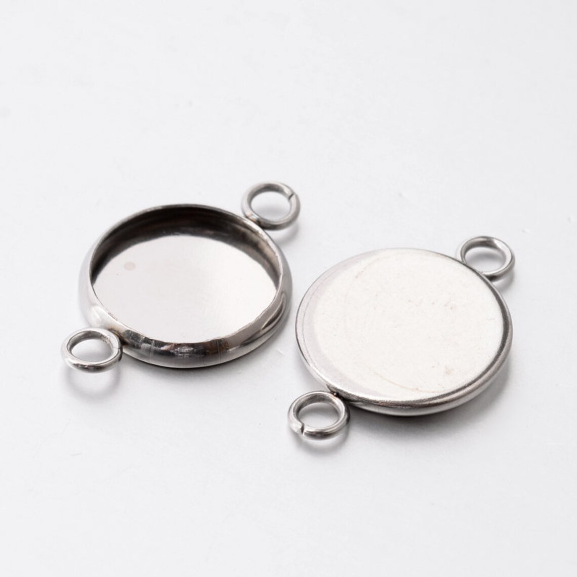 Stainless Steel Round Cabochon Connector Tray Set of 20 or - Etsy