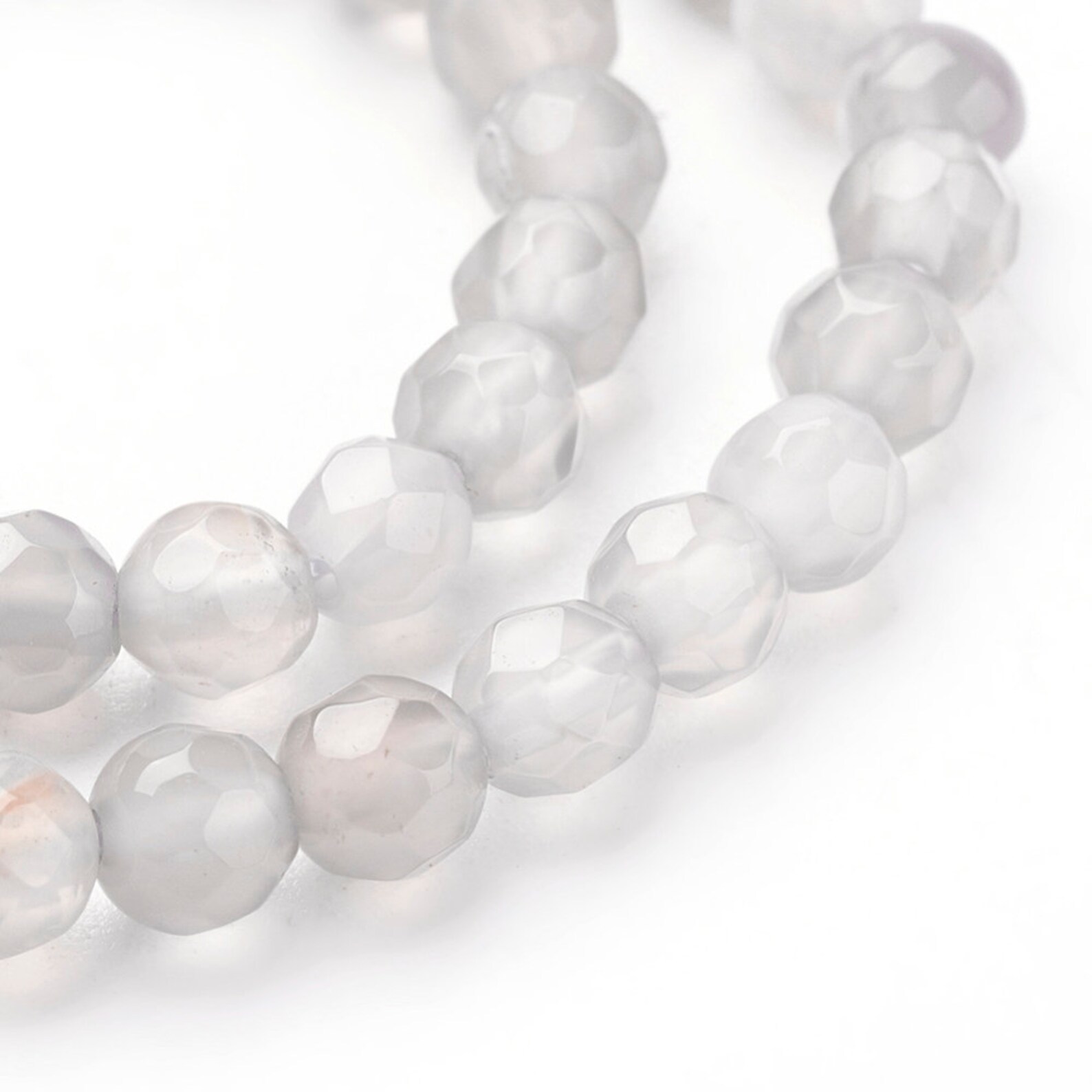 4mm Faceted Round Natural Gray Agate Bead Strand 7 - Etsy