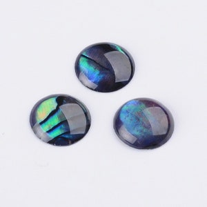 8mm Natural Blue Abalone Cabochon, Round 8mm, Set of 5 or 25 Shells ...