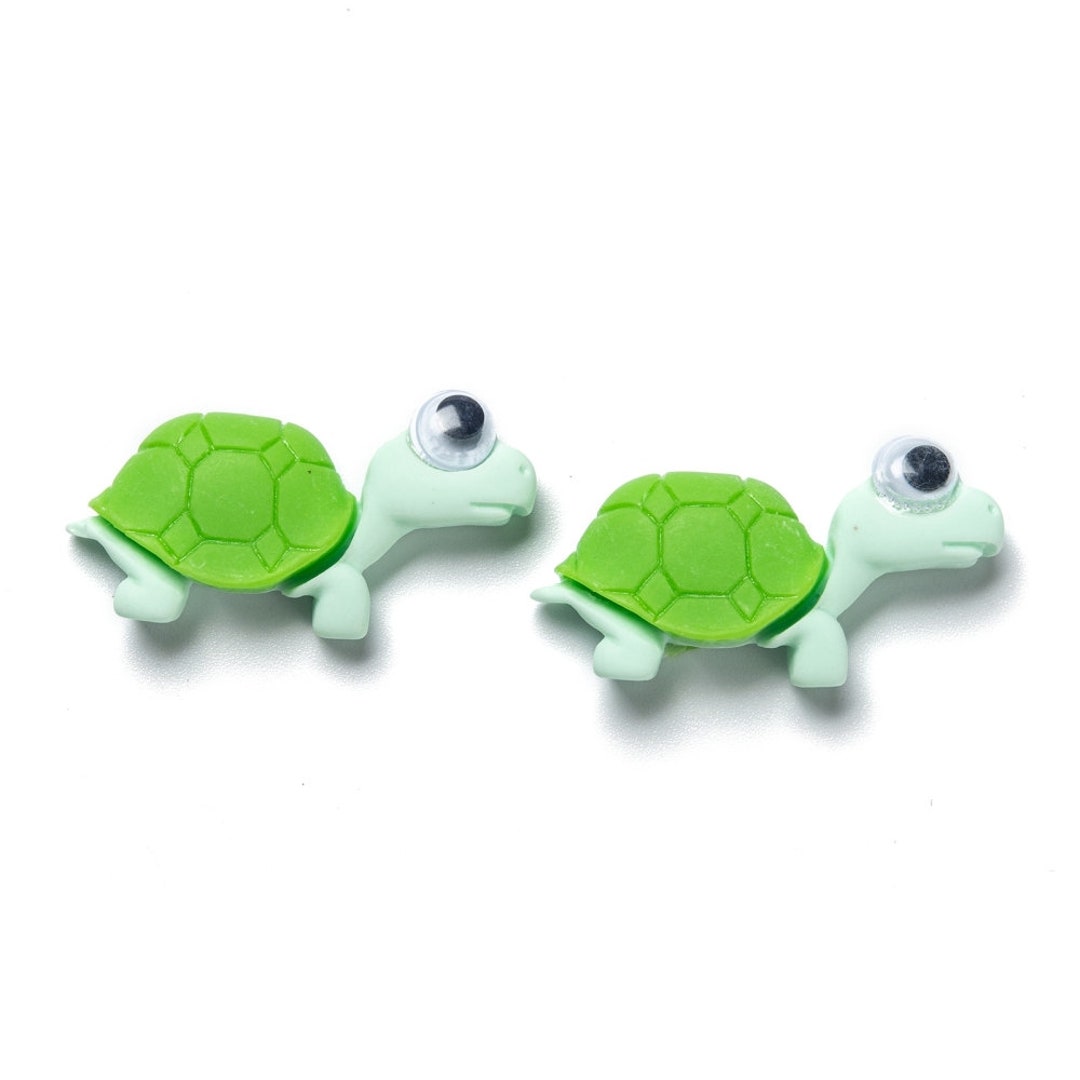 Green Googly Eyed Turtle Cabochon Set, Set of 10, NOT Drilled, Beads ...