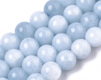 6mm Natural Yellow Jade Round Stone Dyed Light Yellow Strand 15 about ...