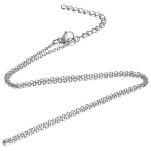 Stainless Steel 17" Adjustable Cable Chain, Set of 10, 1.6mm Chain ...
