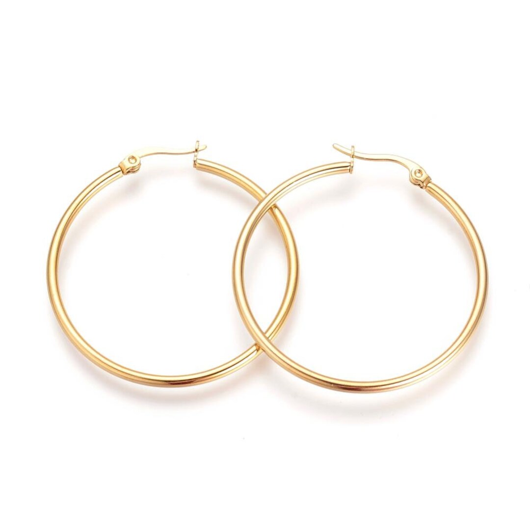Best Quality 2 Pairs 18K Gold Plated 304 Stainless Steel Hoops for Wire ...