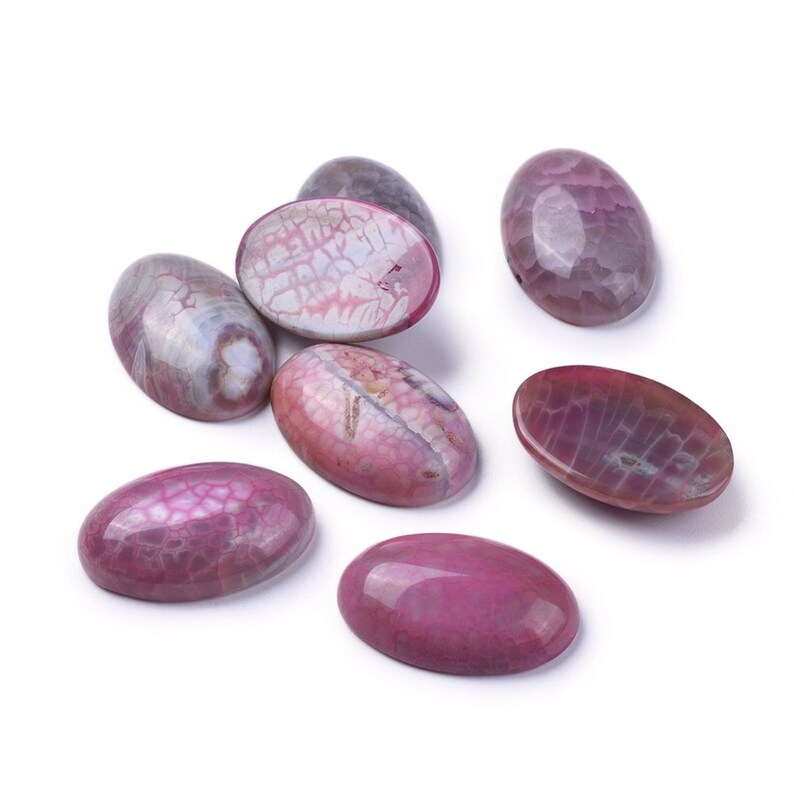 Natural Dyed Purple Fire Agate Cabochon, Oval 30x20mm, Set of 3 Stones ...