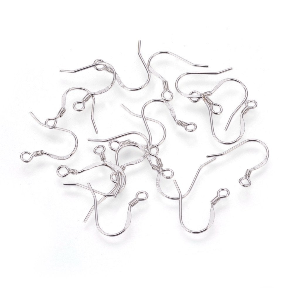 Sterling Silver Earring Wire Findings, Wire Wrap .925 Silver Fish Hook ...