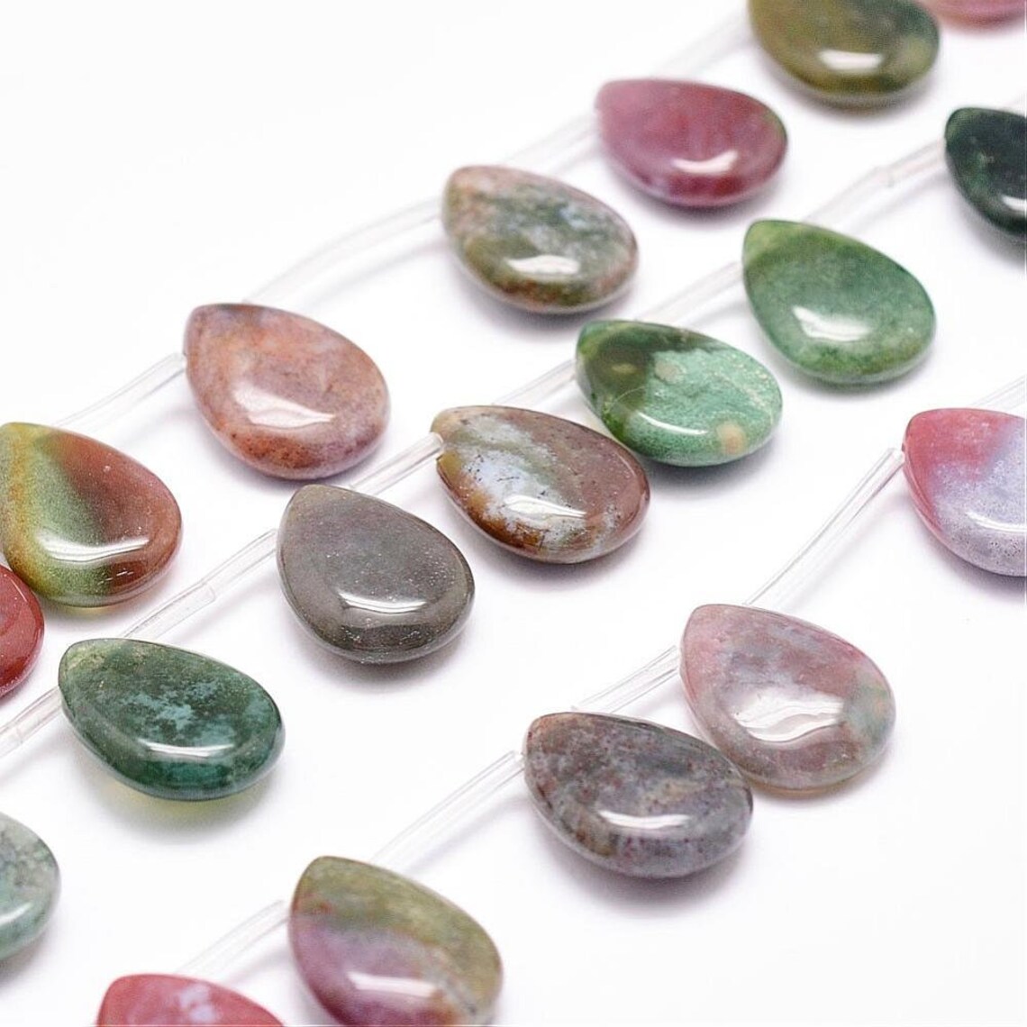 20x15mm Natural Indian Agate Teardrop Stone Strand 15 - Etsy
