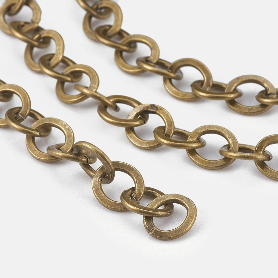 Flat Rolo Iron Alloy Chain, Sold by the Foot, Antique Bronze Tone ...