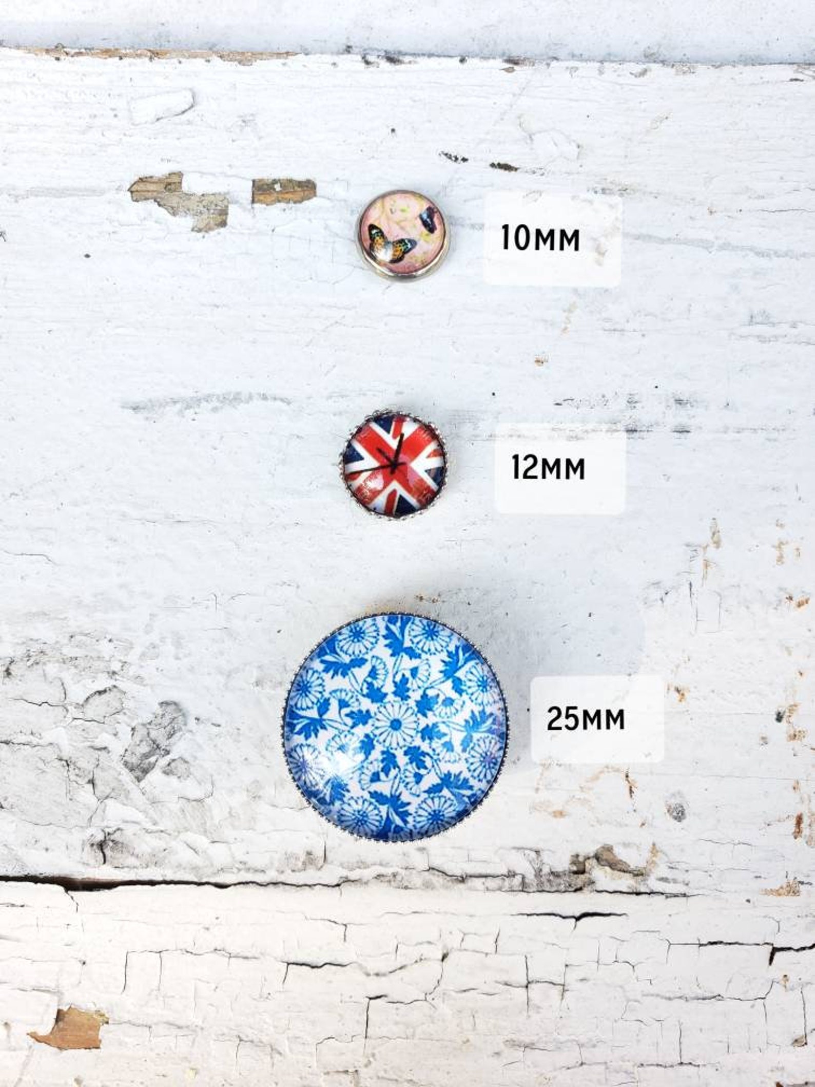 Blue and White Floral Refrigerator Magnet Set 25mm Glass - Etsy