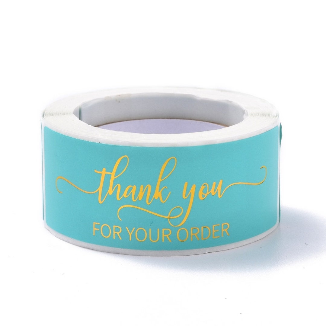 Thank You Sticker Roll, 120 Stickers, 2 1/3"x1 1/4" Rectangular Sticker ...
