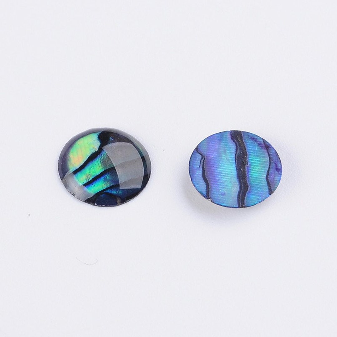 8mm Natural Blue Abalone Cabochon, Round 8mm, Set of 5 or 25 Shells ...