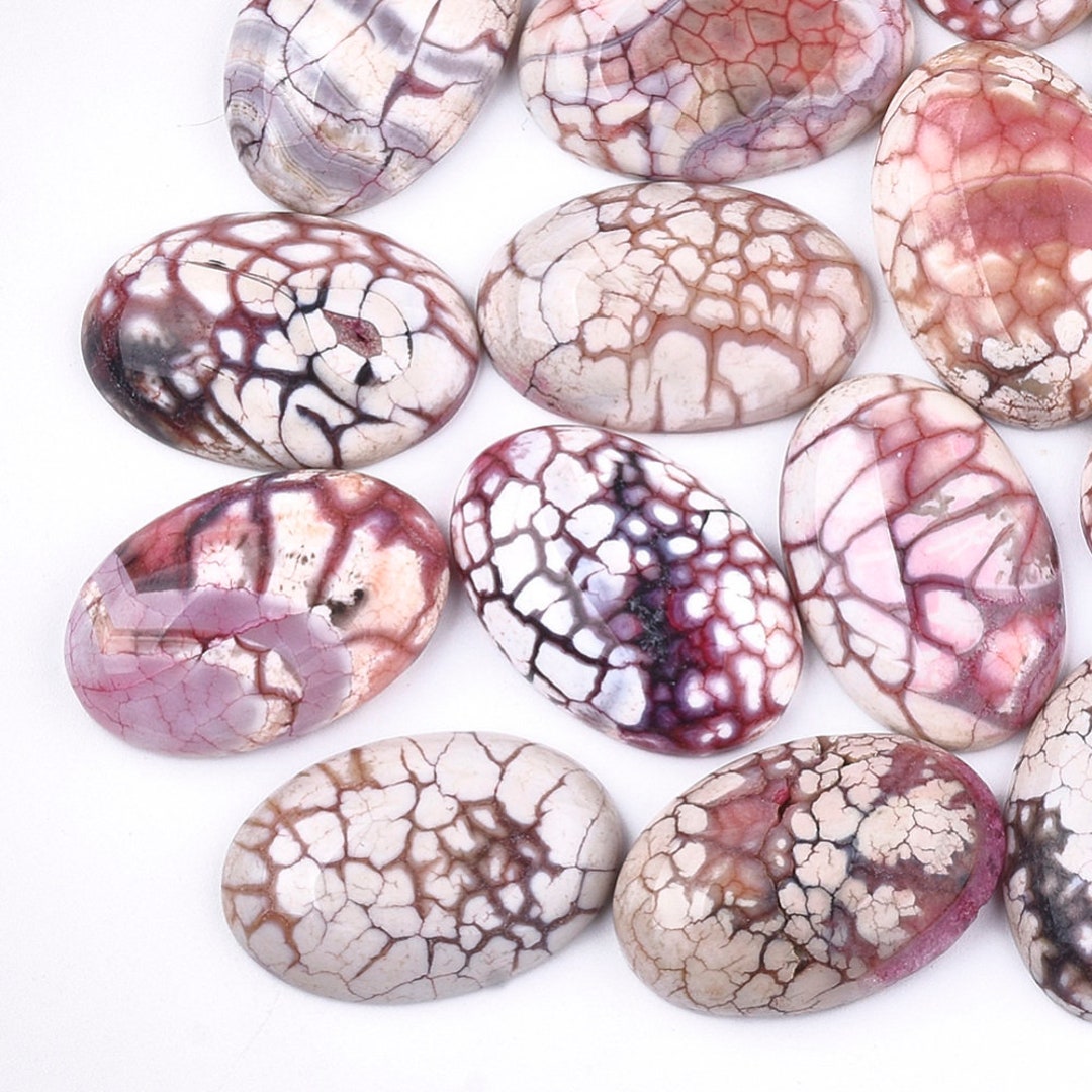Natural Dyed Purple Fire Agate Cabochon, Oval 30x20mm, Set of 3 Stones ...