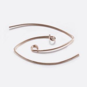 Golden Brass Elven Earring Wire, 29x15mm Marquise Shaped Wire Hoop, Set ...