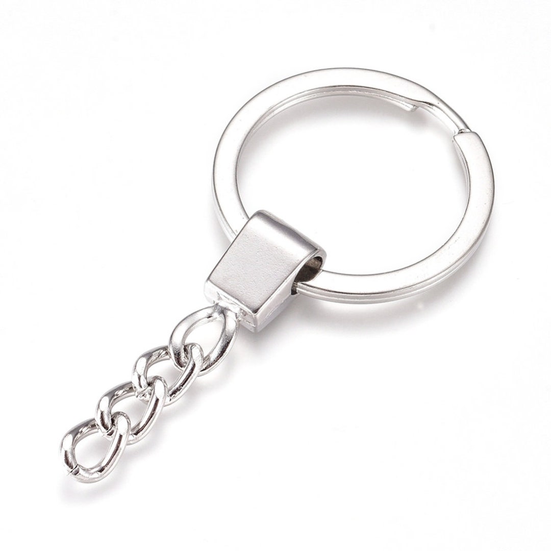 Keychain Ring Set of 10, Iron Alloy Keychain With Curb Link and 25mm ...