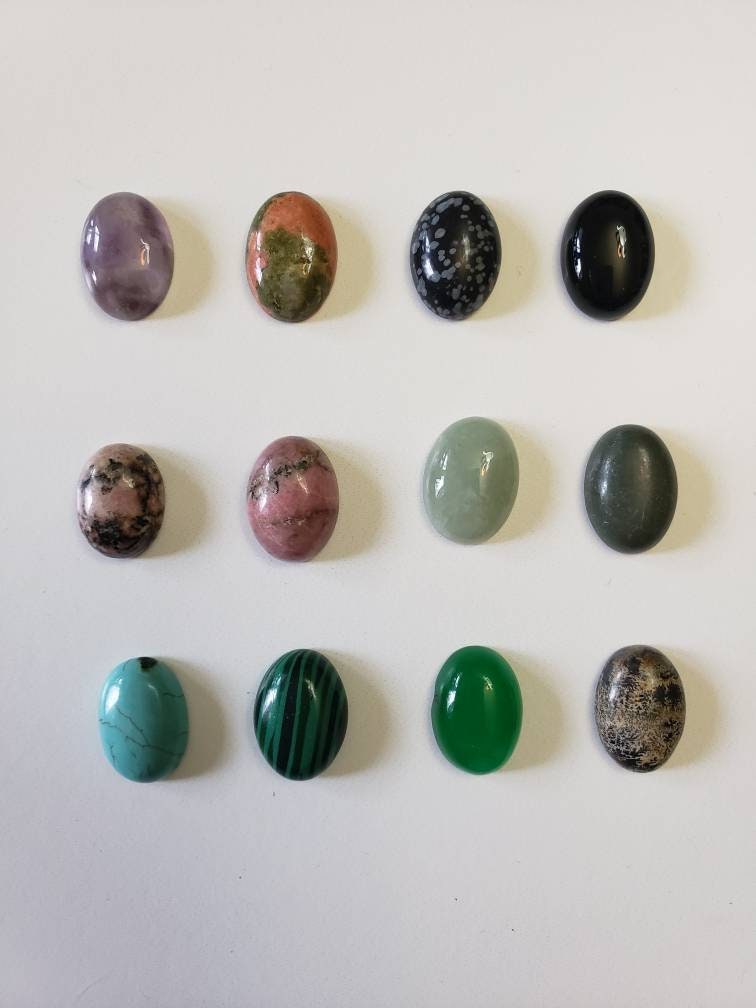 Your Choice Synthetic or Natural Cabochon Oval Gemstone, 13x18mm, Sold ...