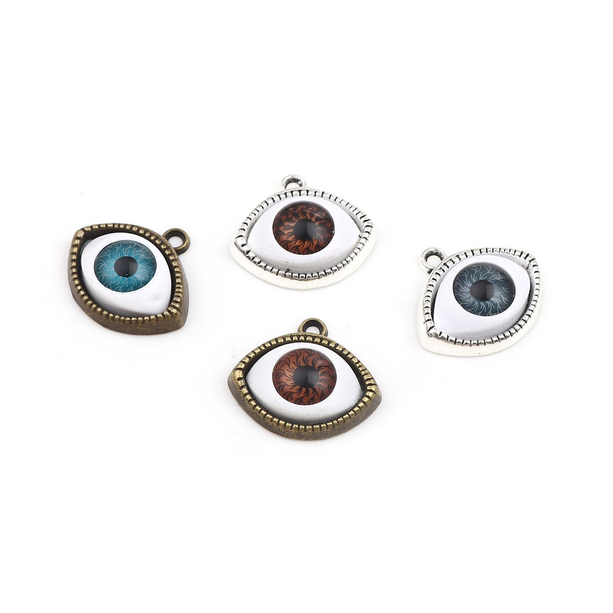 Enamel Evil Eye Set in Antique Silver Tone Zinc Alloy Sold in | Etsy