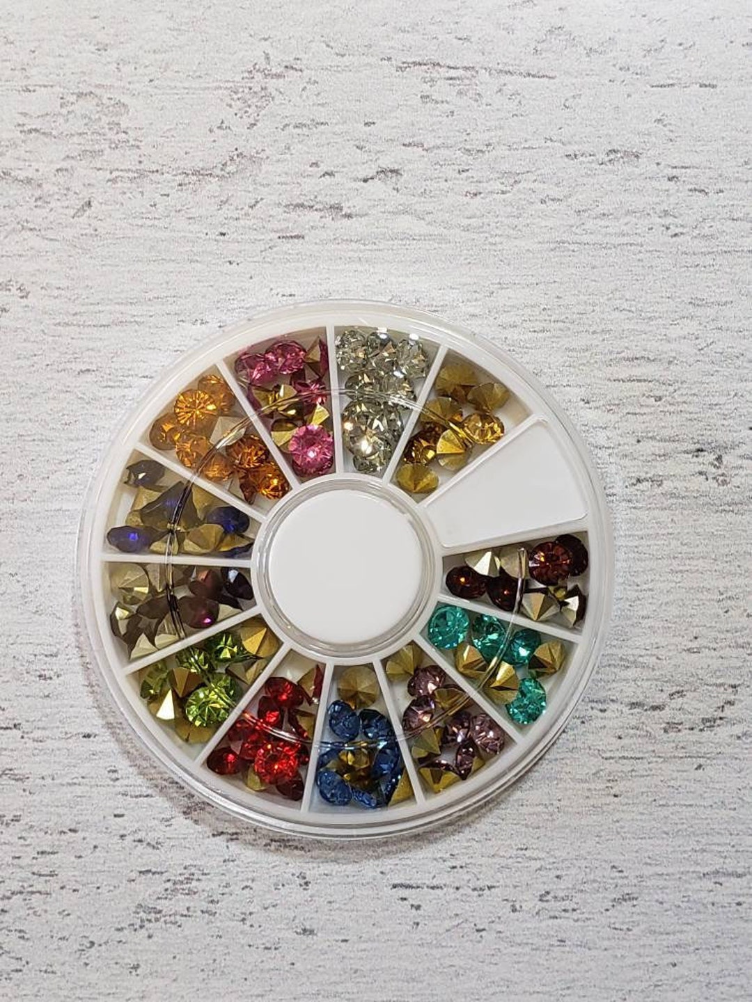 5mm Resin Rhinestones - Assorted Colors in Plastic Box, 12 Color ...