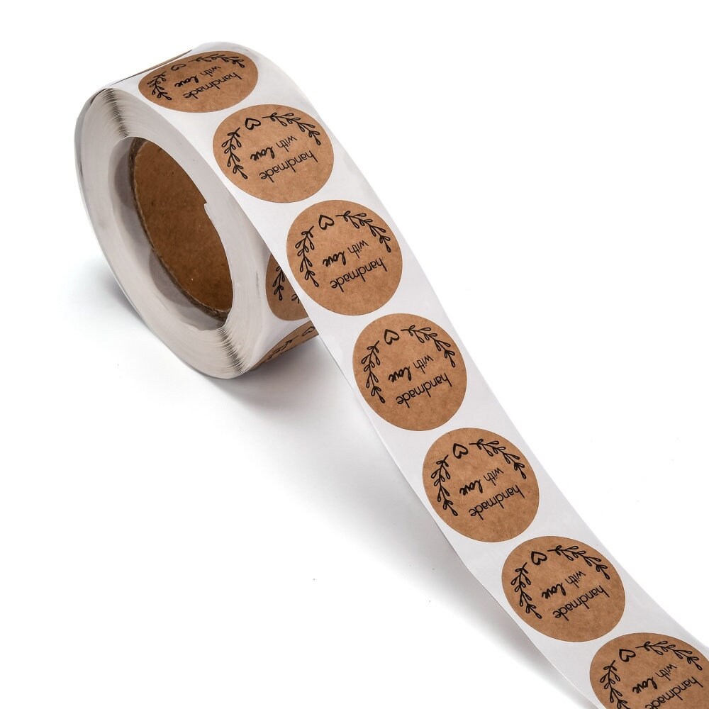 Craft Paper Brown Sticker Roll 500 Stickers Roll 1 - Etsy