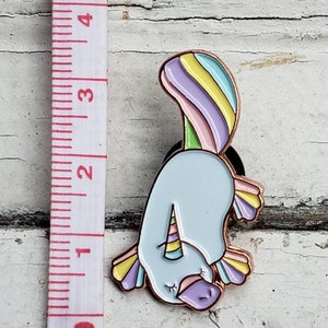 Platycorn (platypus Unicorn) Enamel Lapel Pin,rose Gold Hue,plastic ...