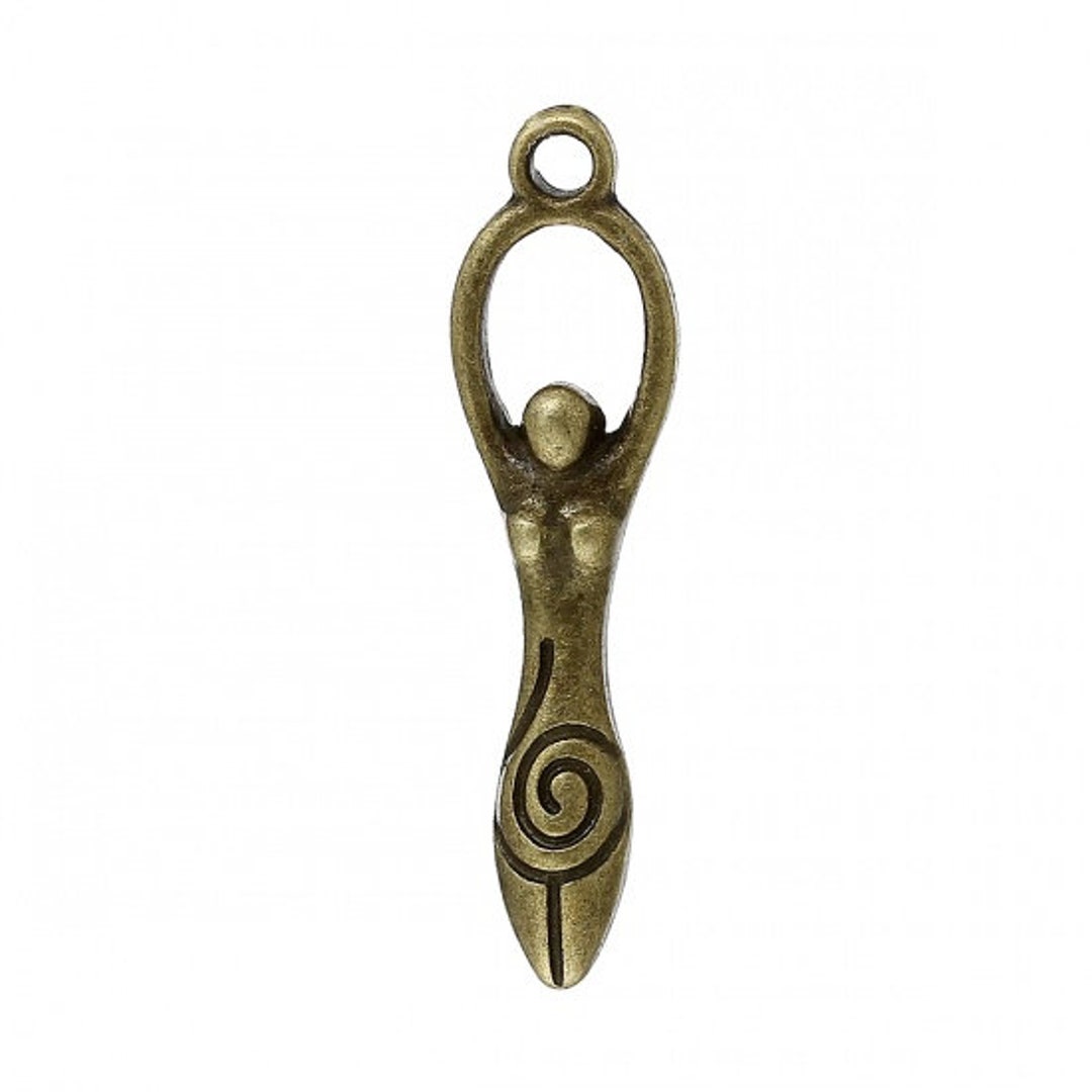 Zinc Alloy Fertility Goddess Charm Set of 10 or 50, Antique Bronzetone ...