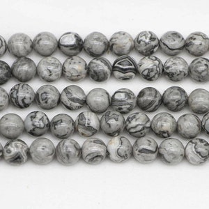 Natural Map Stone, Your Choice 6mm, 8mm or 10mm Round Natural Picasso ...
