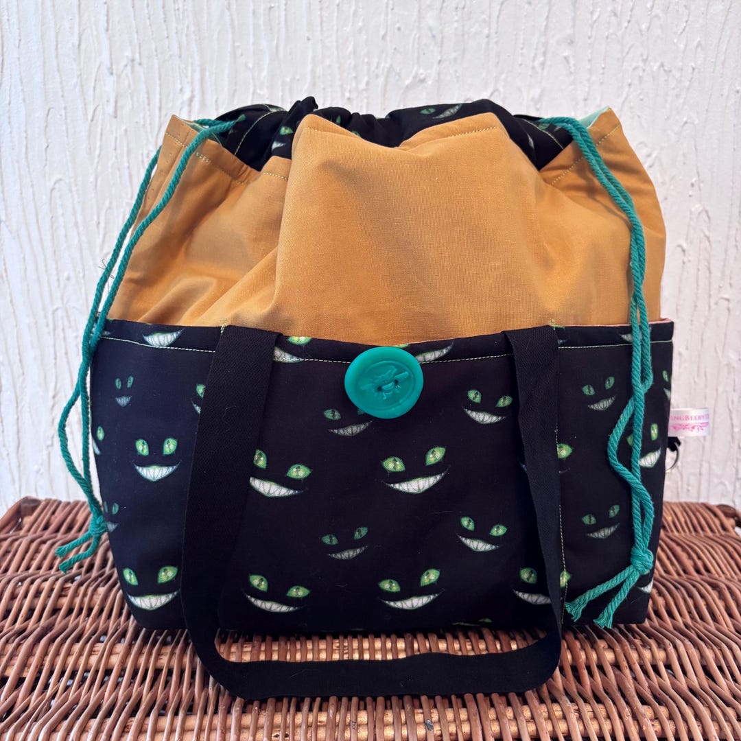 Large Neon Green Eyed Monster With a Sinister Smile Project Bag ...