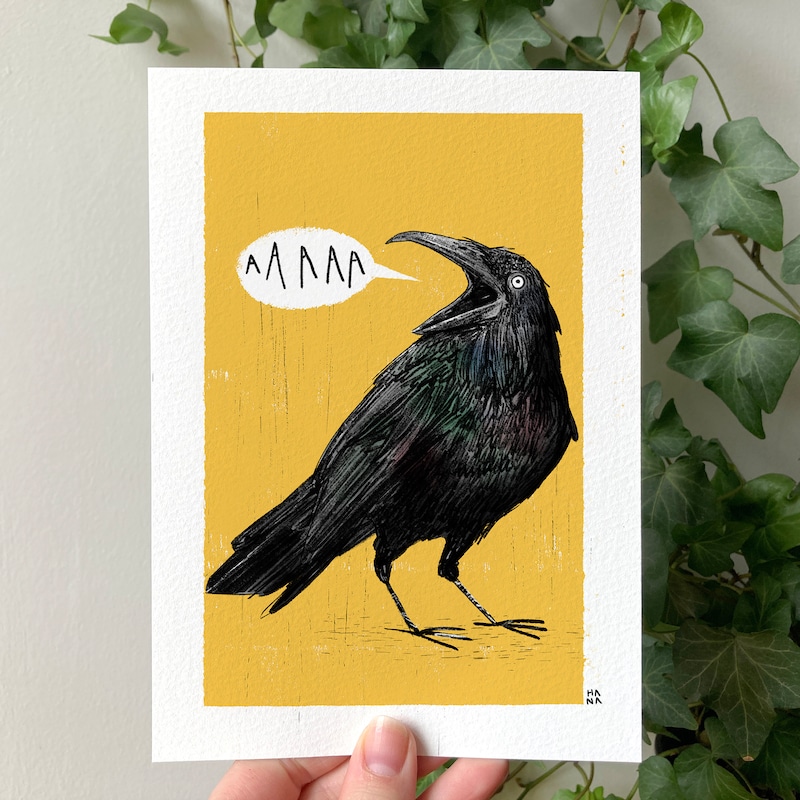 Crow Illustration - Etsy