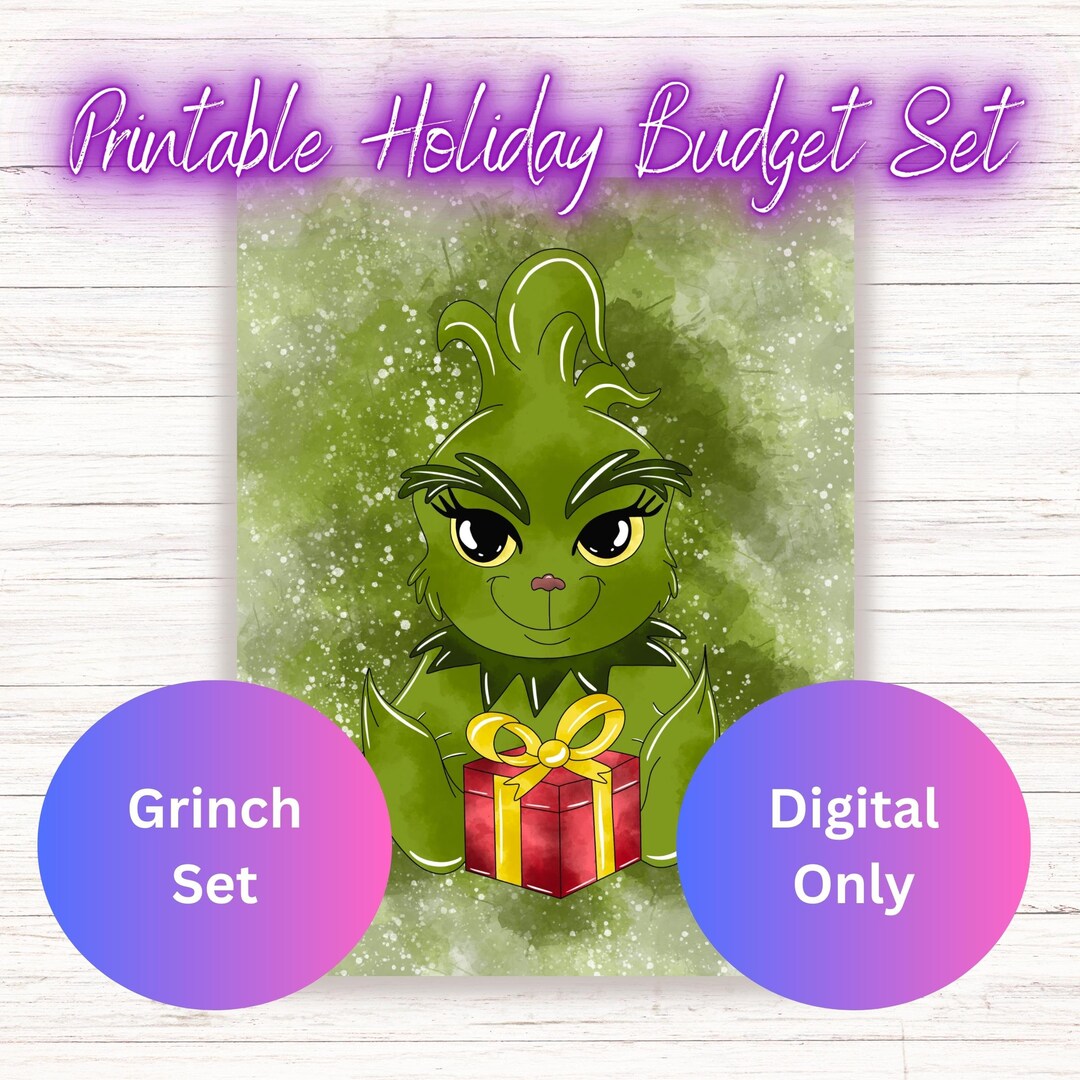 Printable Holiday Baby Grinch Set Includes 1 Month/budget, 1 Savings ...