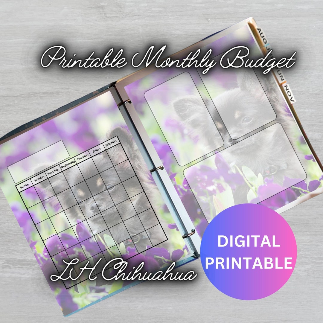 Printable LH Chihuahua Monthly/paycheck Budget, Dog Monthly Budget ...