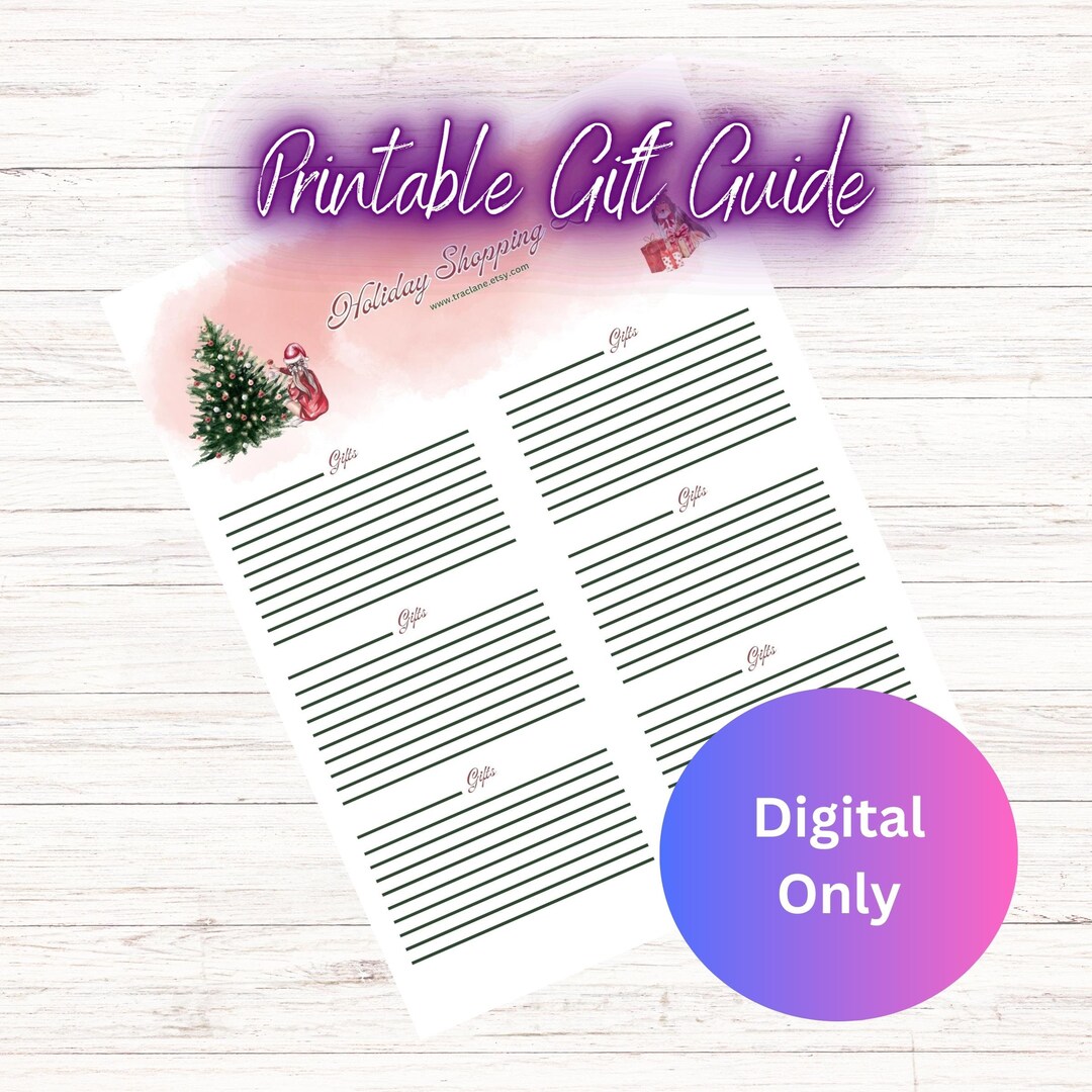 Printable Holiday Girl With Dog Gift Guide, Collie Gift Guide ...