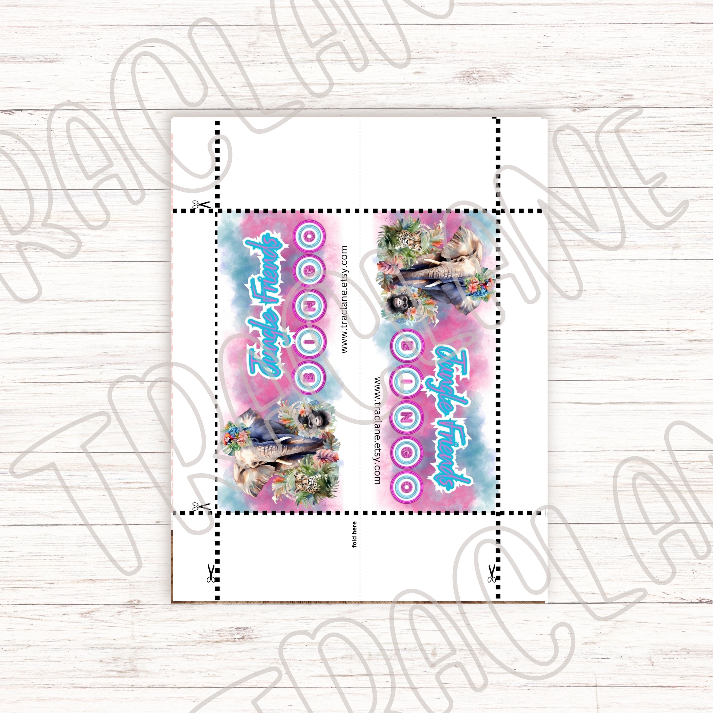 Printable Savings Challenge Envelope ONLY, Jungle Friends Bingo, Cash ...
