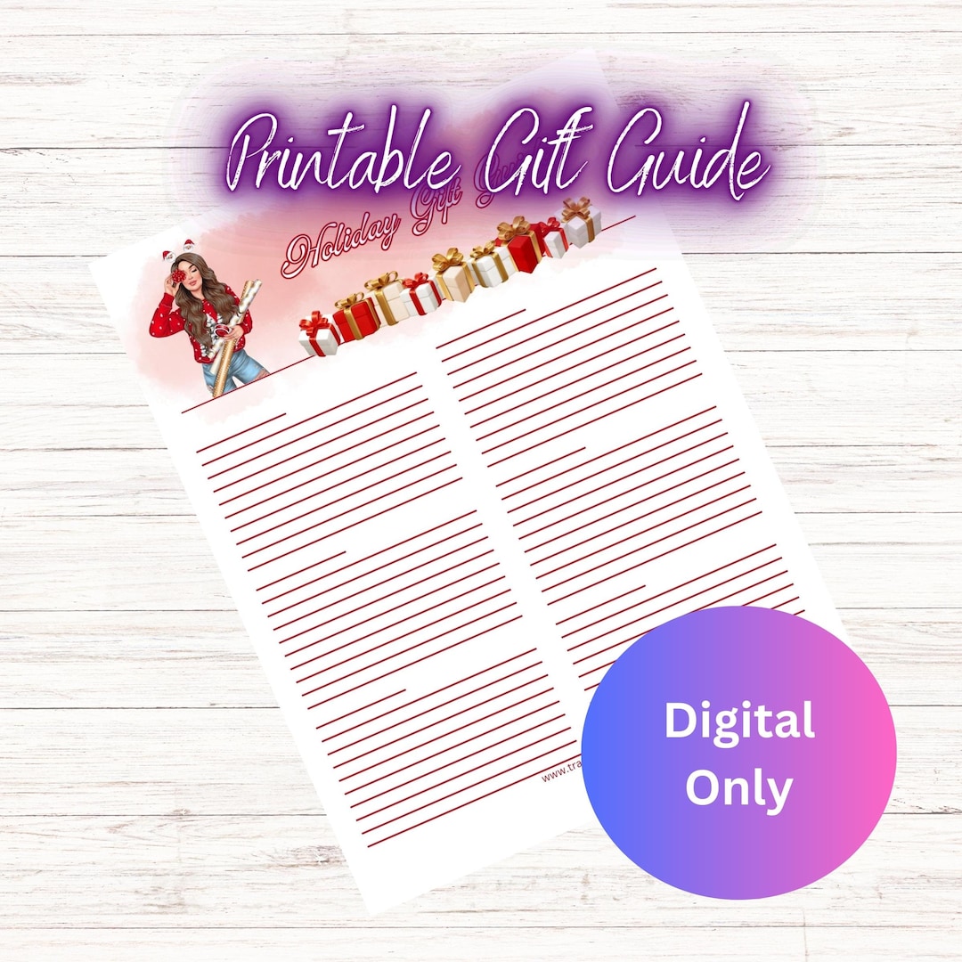 Printable Holiday Girl Gift Guide, Holiday Gift Guide, Printable PDF ...