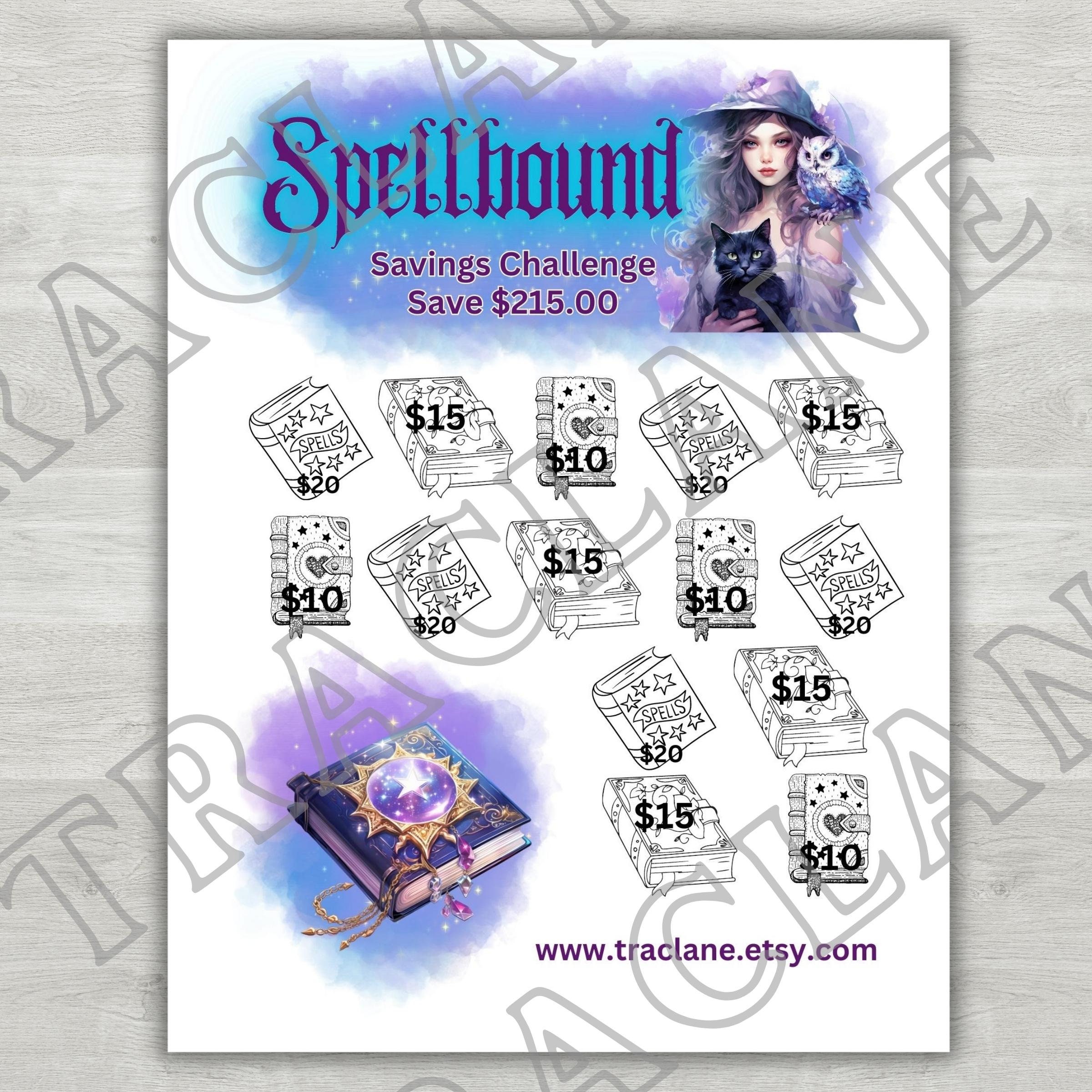 Printable Spellbound 1 Savings Challenge, Witch Savings Challenge ...
