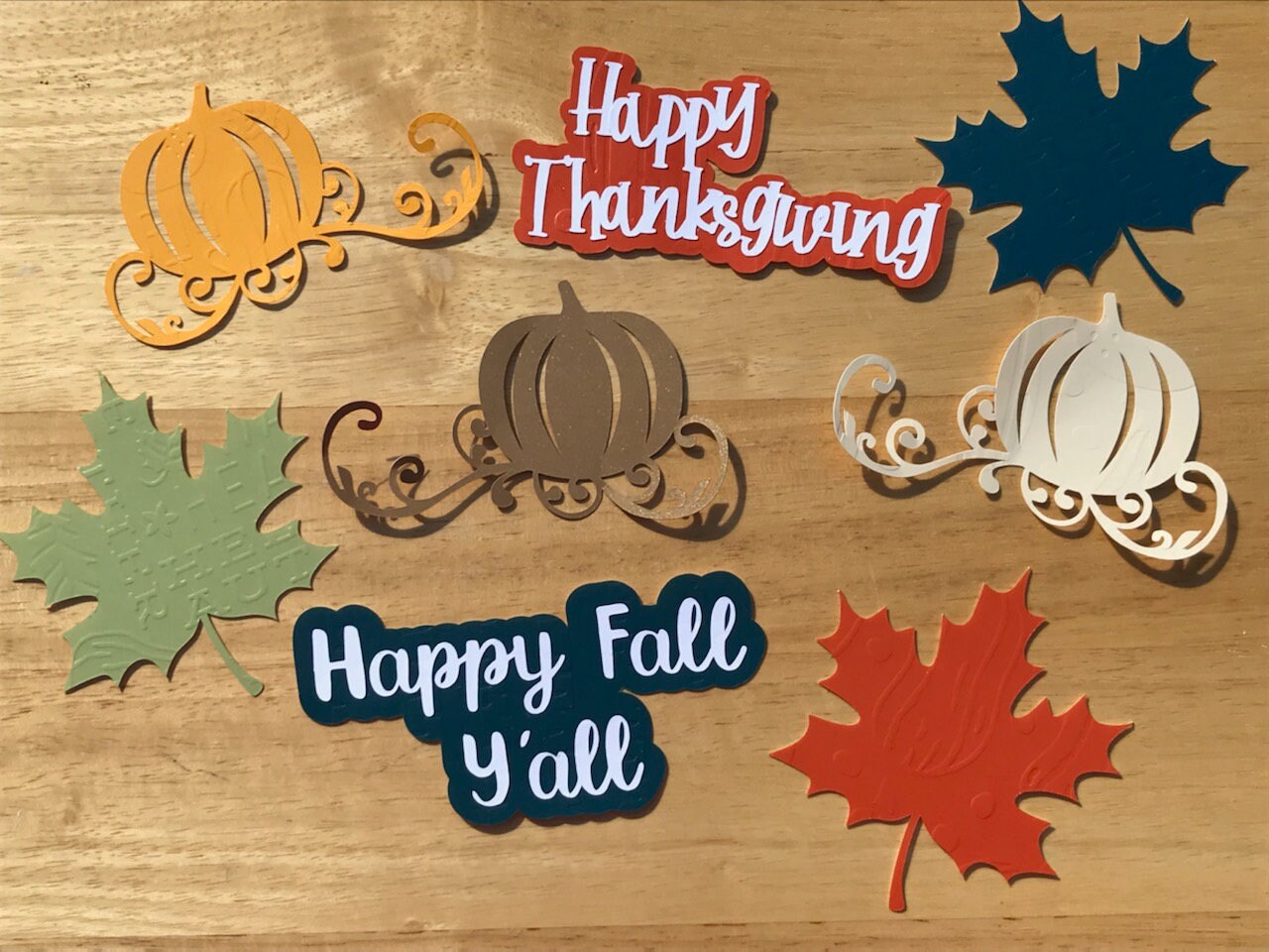 Paper Die Cuts autumn leaves happy thanksgiving happy fall | Etsy