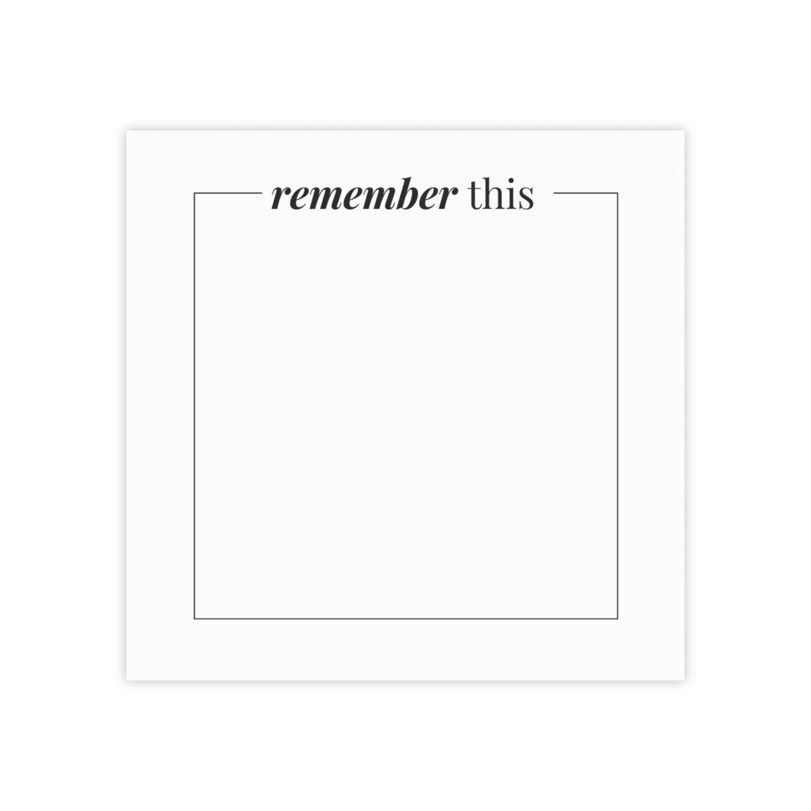 Remember This Sticky Notes Minimalist Post-it® Note Pad Post It Notes ...