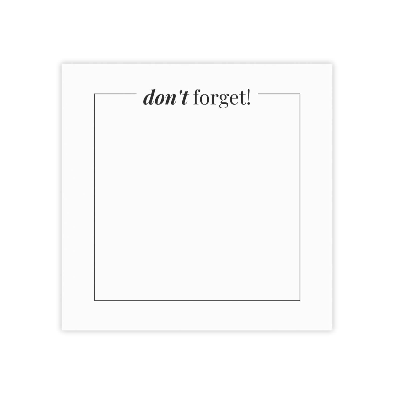 Don't Forget Sticky Notes Minimalist Post-it® Note Pad Post It Notes - Etsy