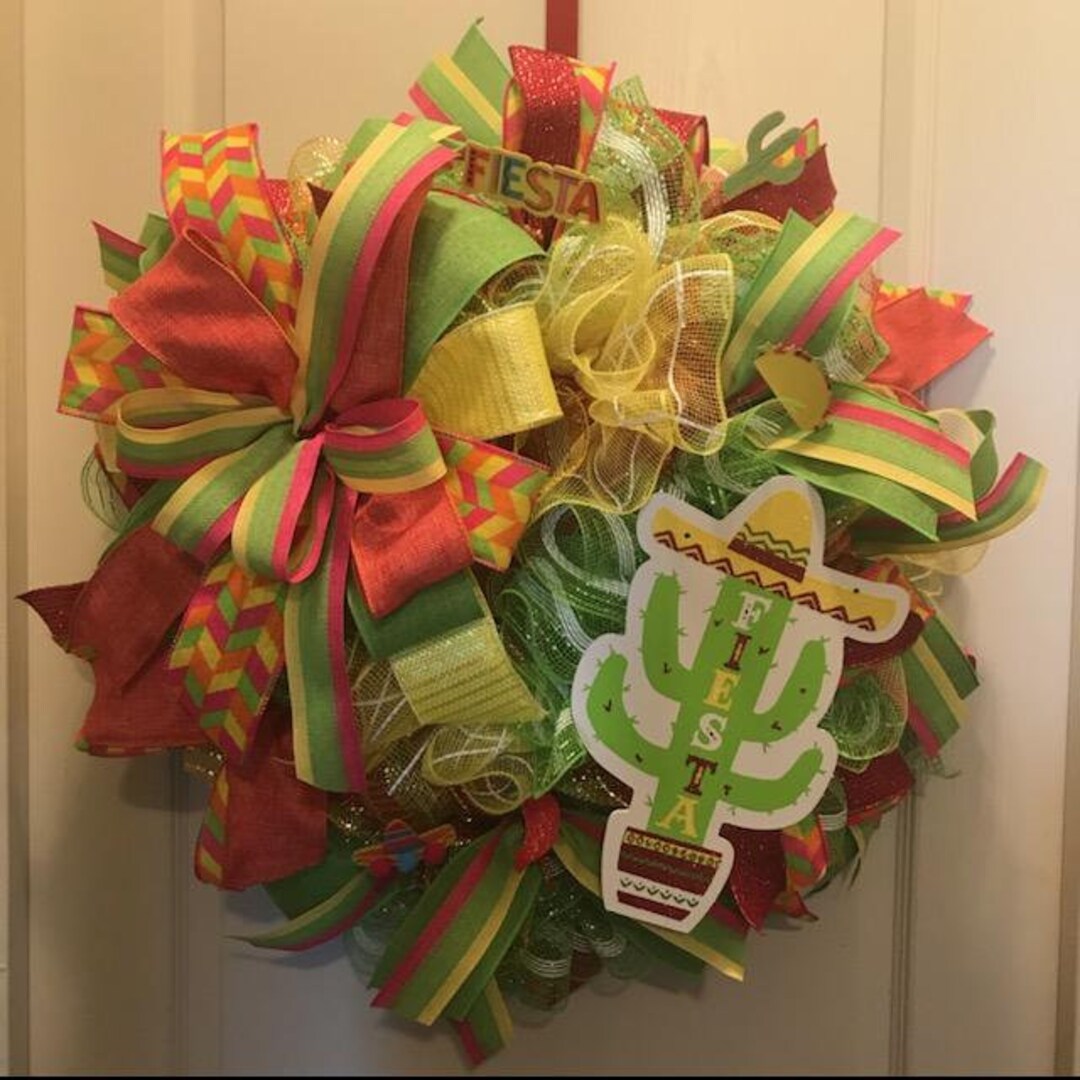 Fiesta Wreath, Cinco De Mayo Wreath, Colorful Fiesta Wreath, Fiesta ...
