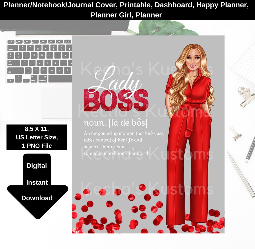 Planner Cover, Printable, Planner Girl, Planner, Girl Boss, Boss Lady ...