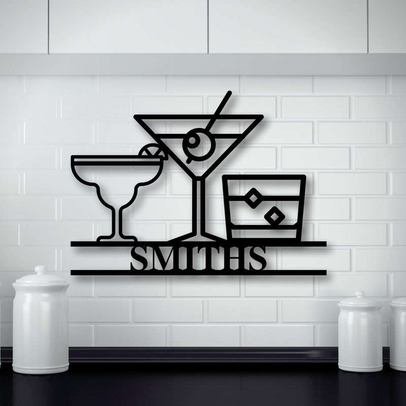 Cocktail Sign for Home Bar - Etsy