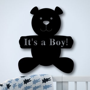Personalized Metal Stuffies Sign, Custom Baby Sign With Teddy Bear ...