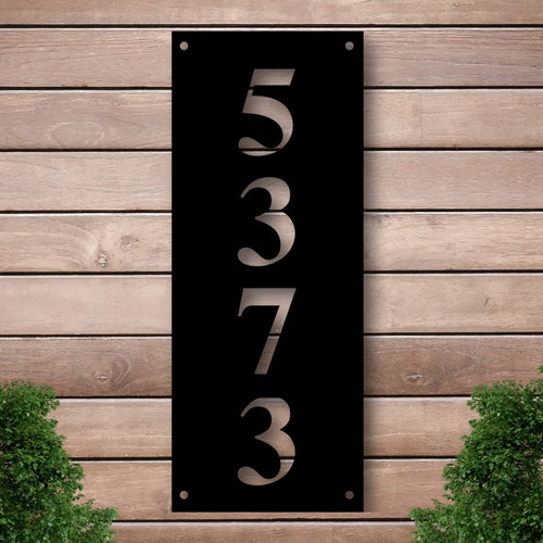 METAL Vertical HOUSE NUMBER Sign - Etsy