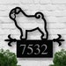 Custom Dog Address Sign, Metal Pug Sign, Custom Metal Address Sign ...