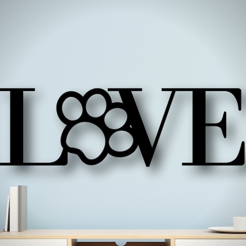 All You Need is Love Dog Sign Dog Lovers Metal Wall Art | Etsy
